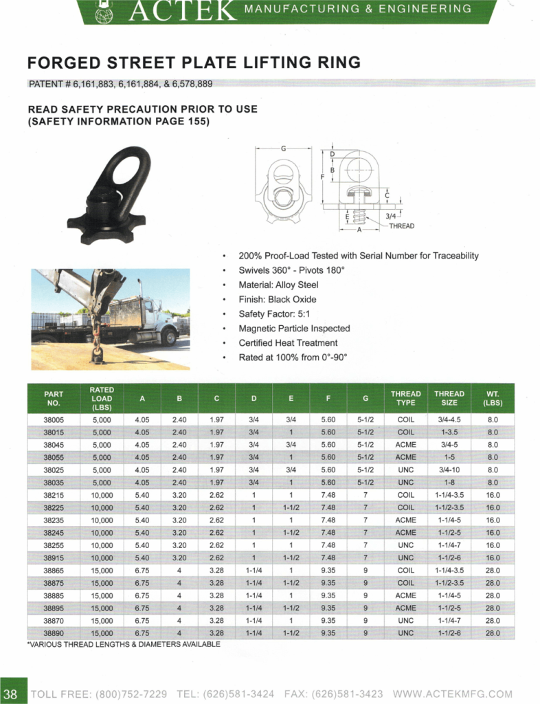 Forged Street Plate Lifting Ring - The Rigging Box