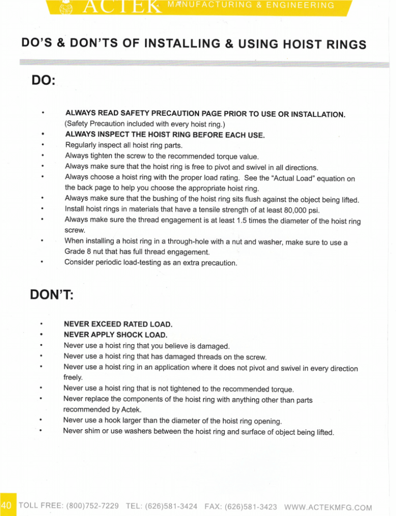 Hoist Ring Safety - The Rigging Box